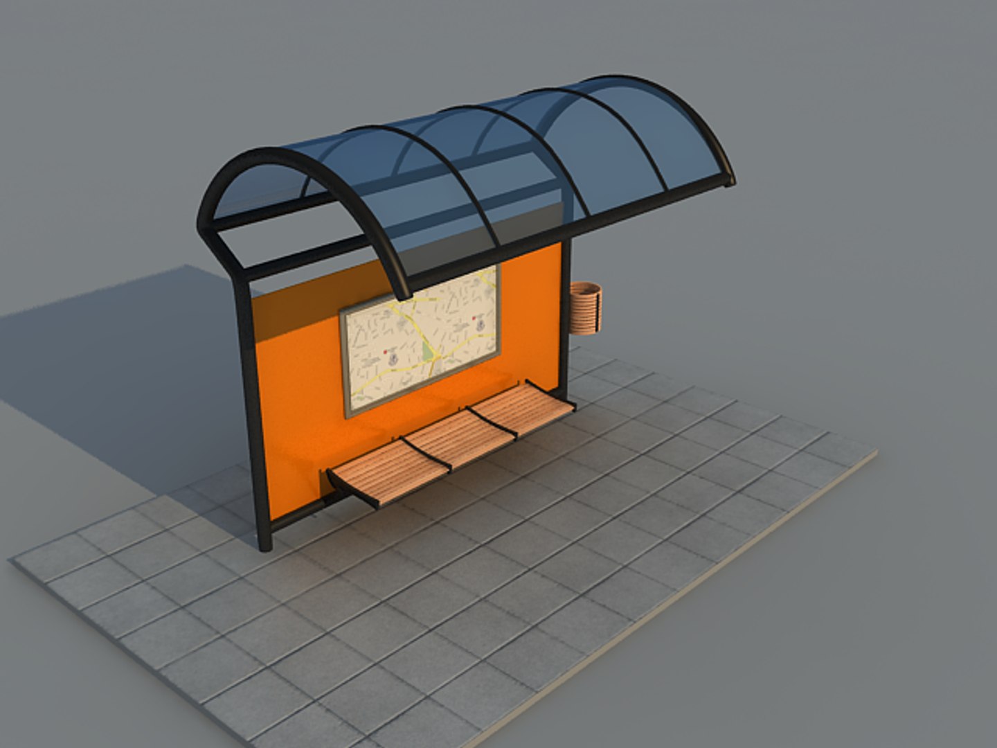 3d Model Bus Stop
