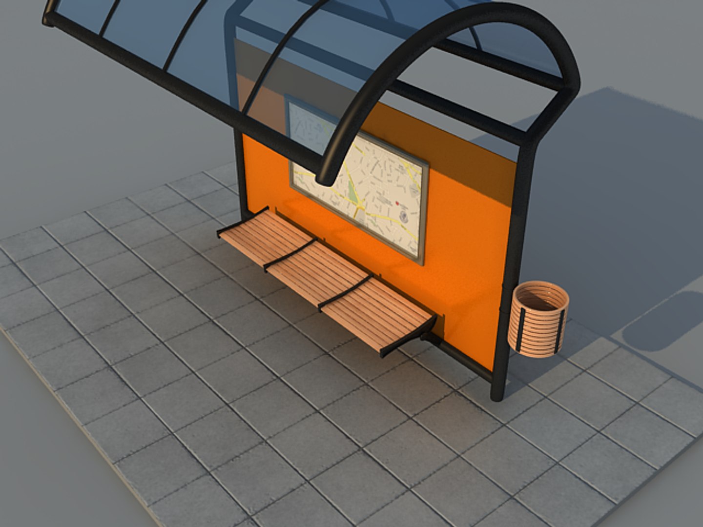 3d Model Bus Stop