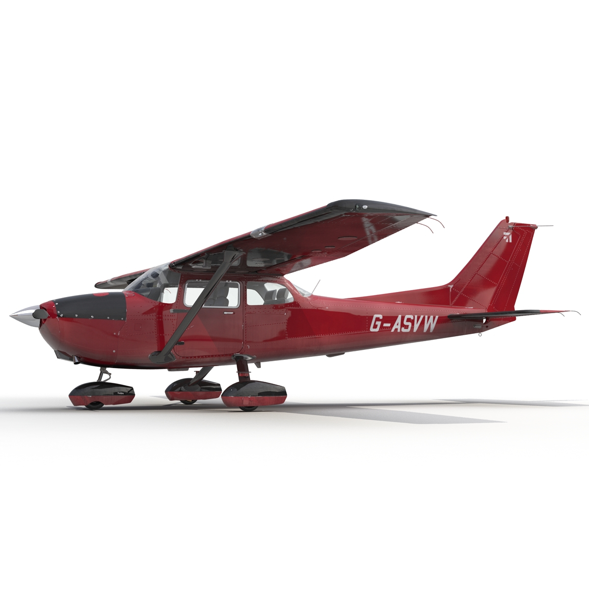 3d model cessna 172 red