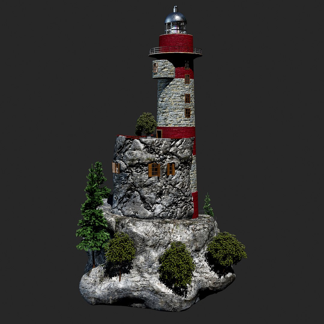 3d Model Lighthouse Island