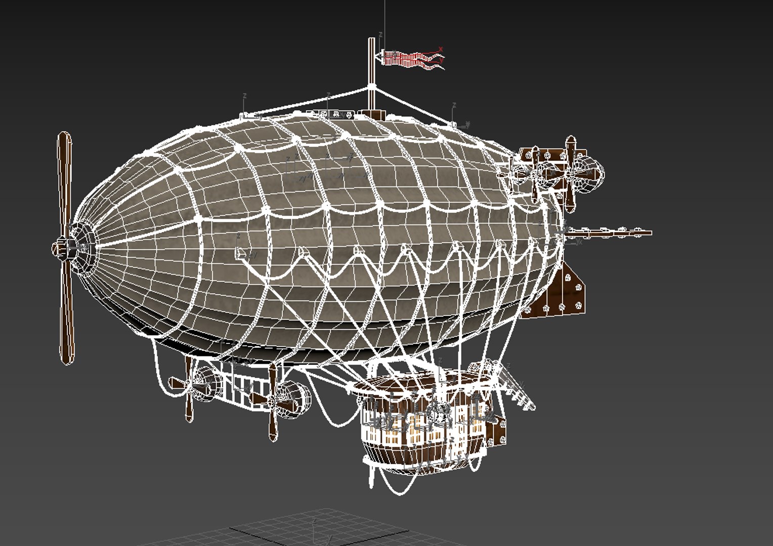 3D Airship Low-poly - TurboSquid 1449397