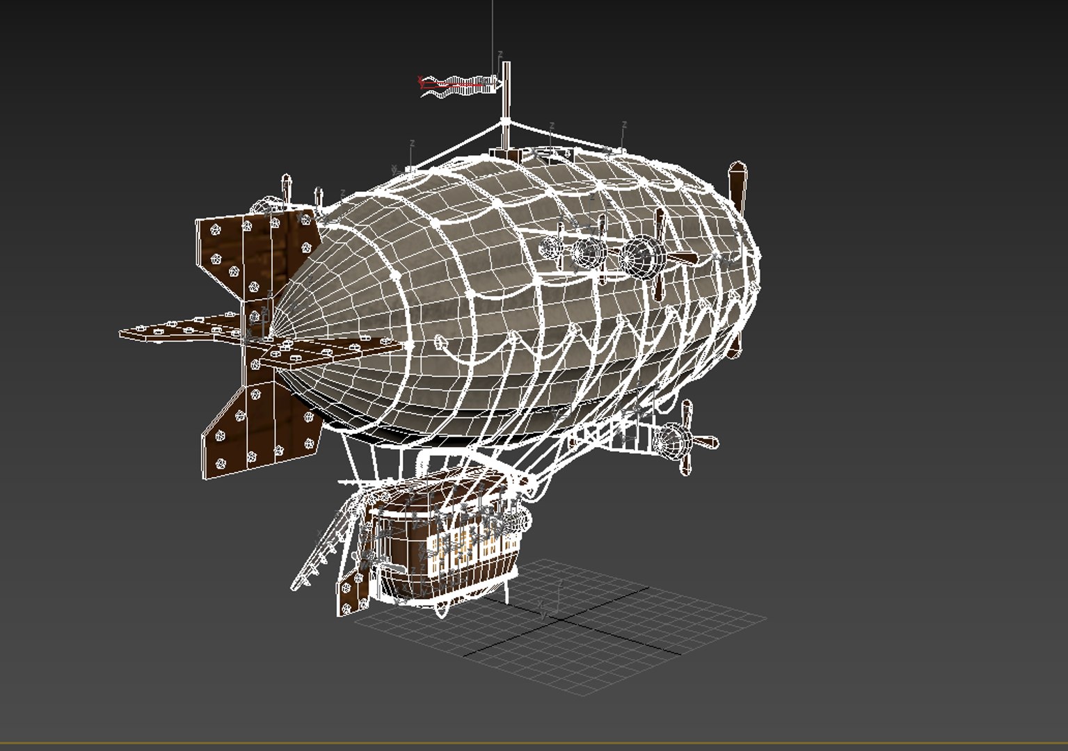 3D Airship Low-poly - TurboSquid 1449397