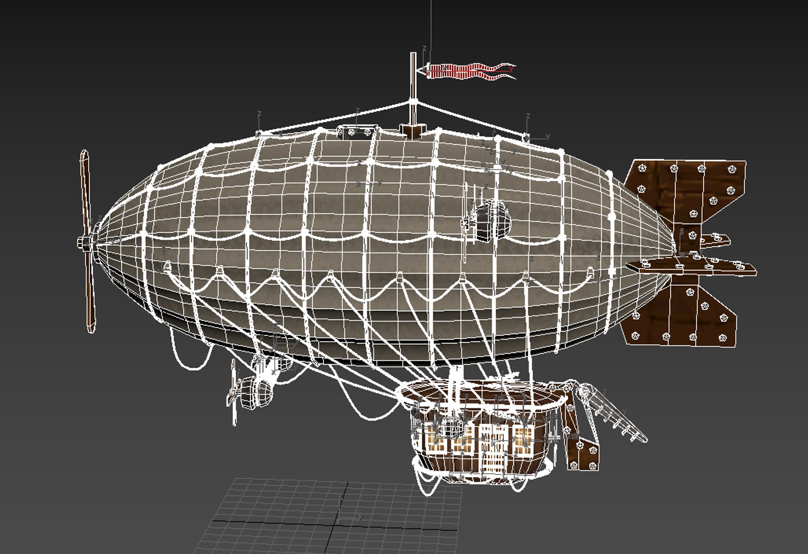 3D Airship Low-poly - TurboSquid 1449397