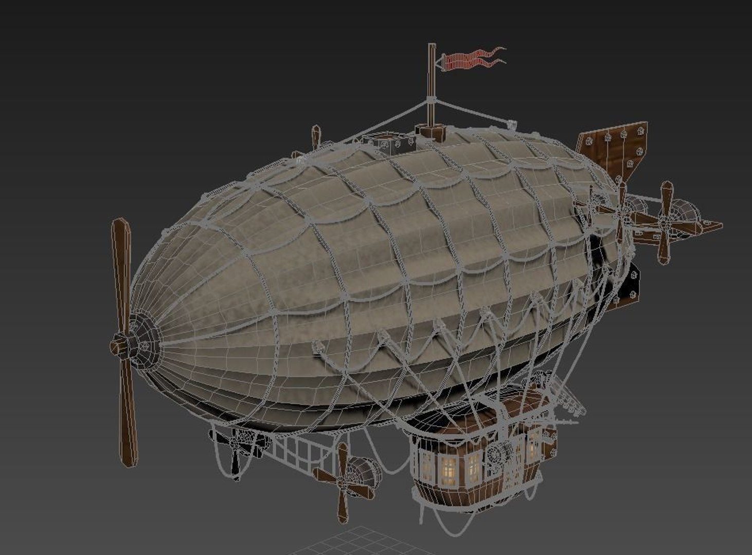 3D Airship Low-poly - TurboSquid 1449397