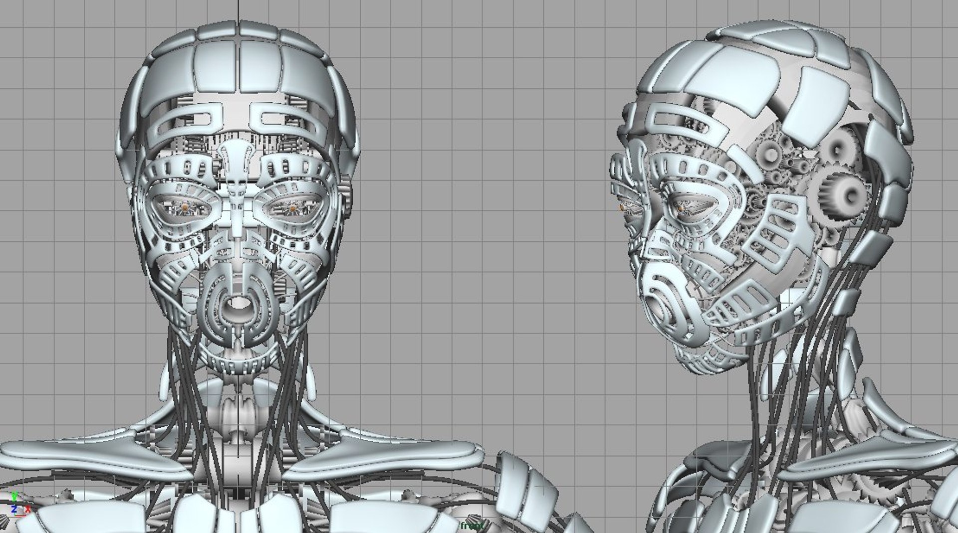 maya female cyborg resolution