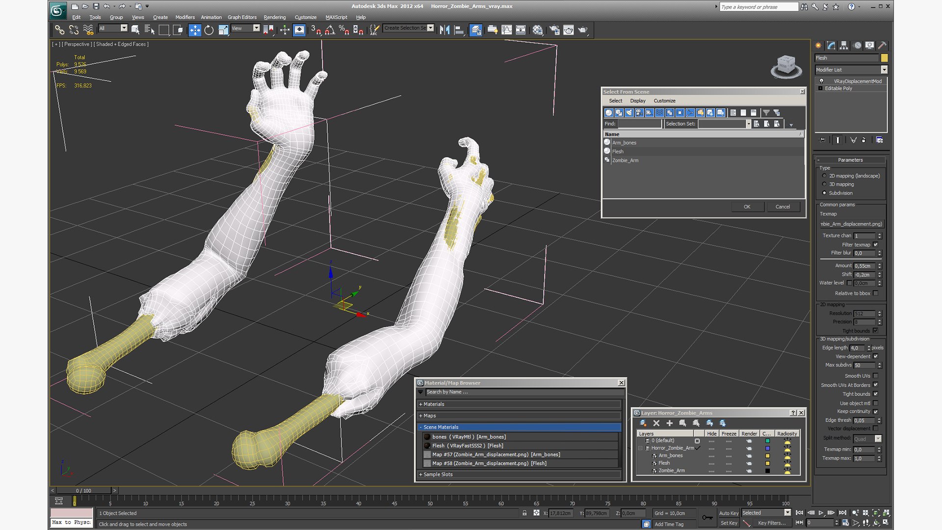 3D horror zombie arms - TurboSquid 1443797