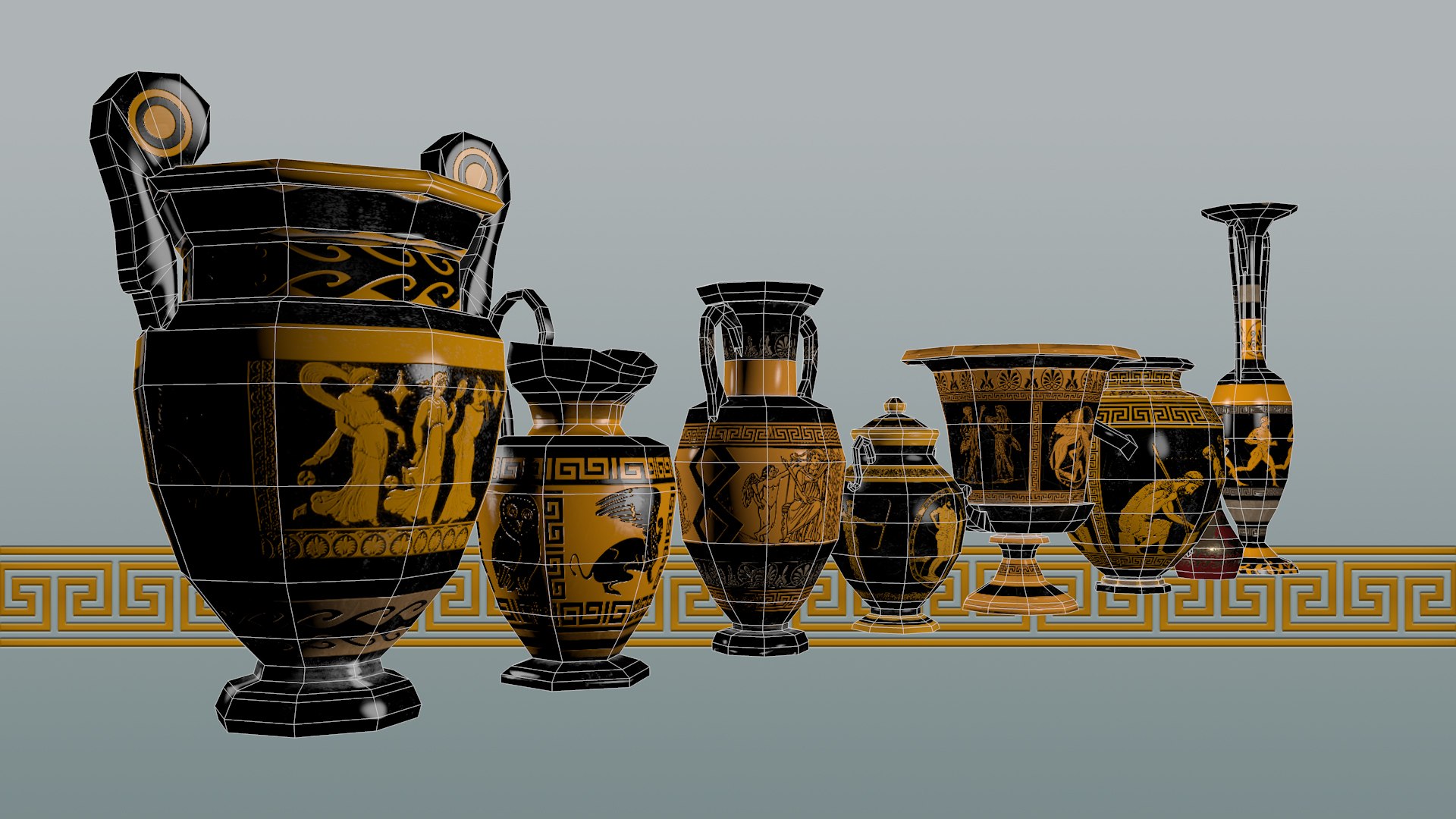 3D Ancient Greek Pottery Pack - TurboSquid 1174806