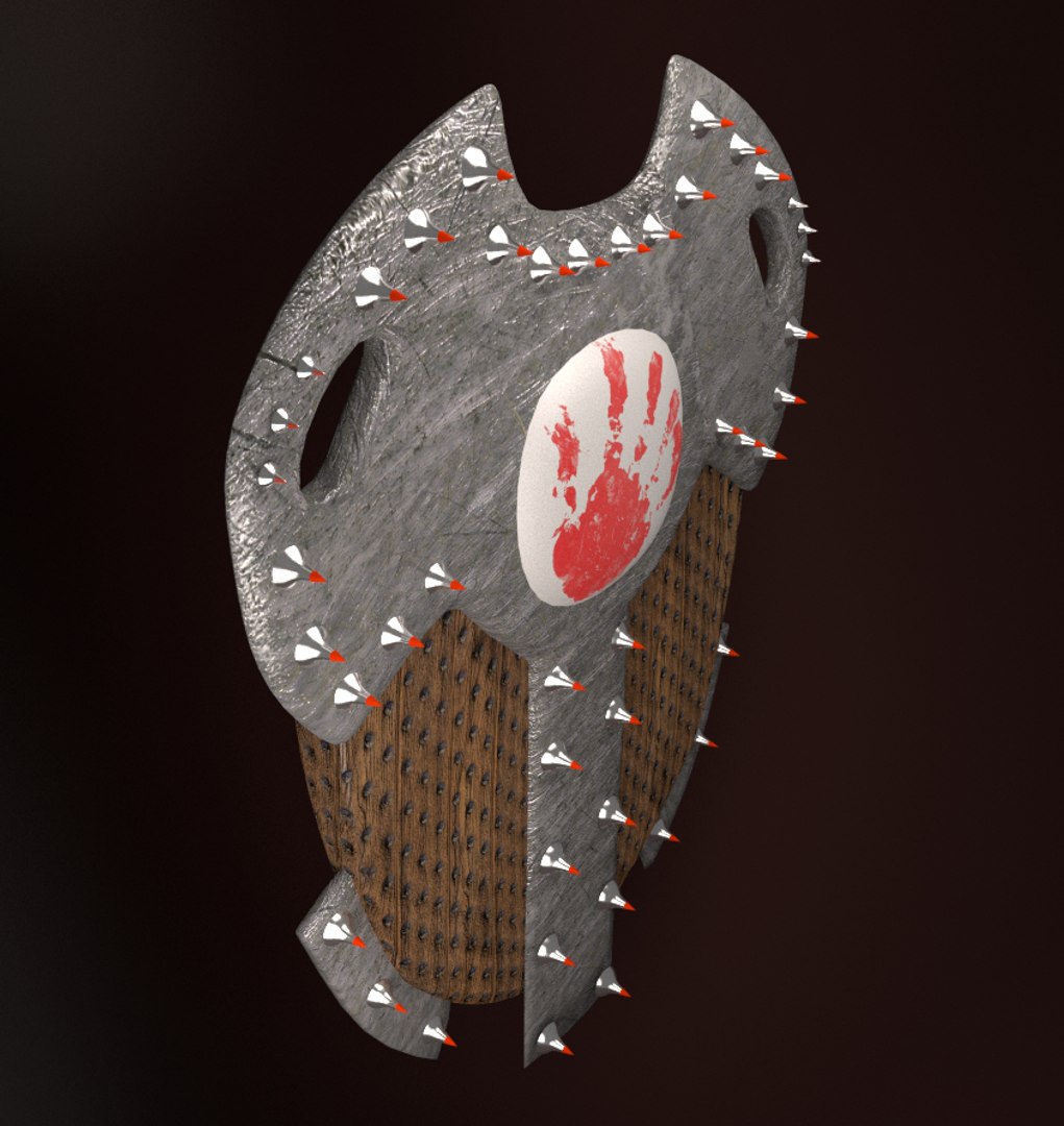 spiked shield 3d 3ds