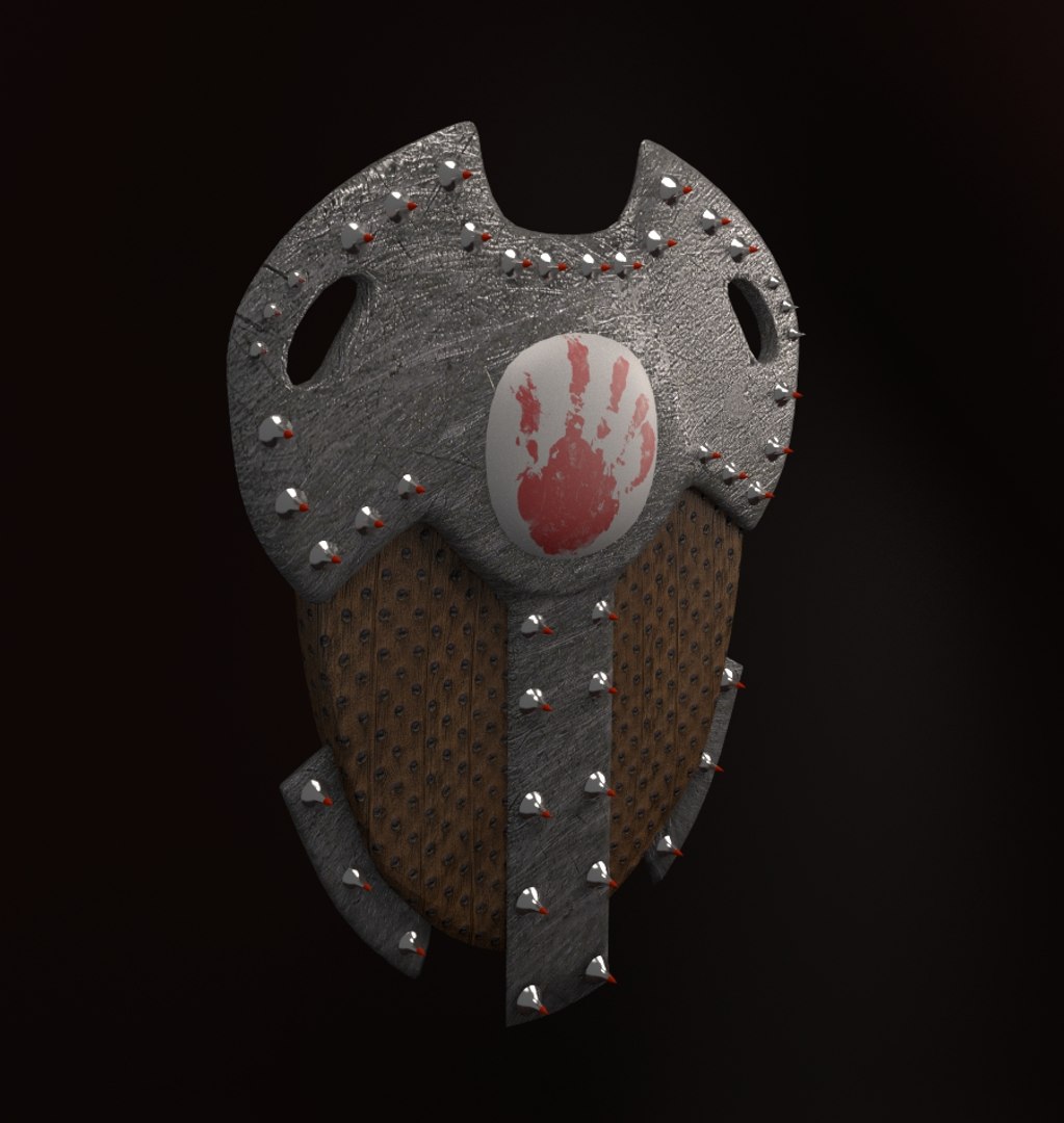 spiked shield 3d 3ds
