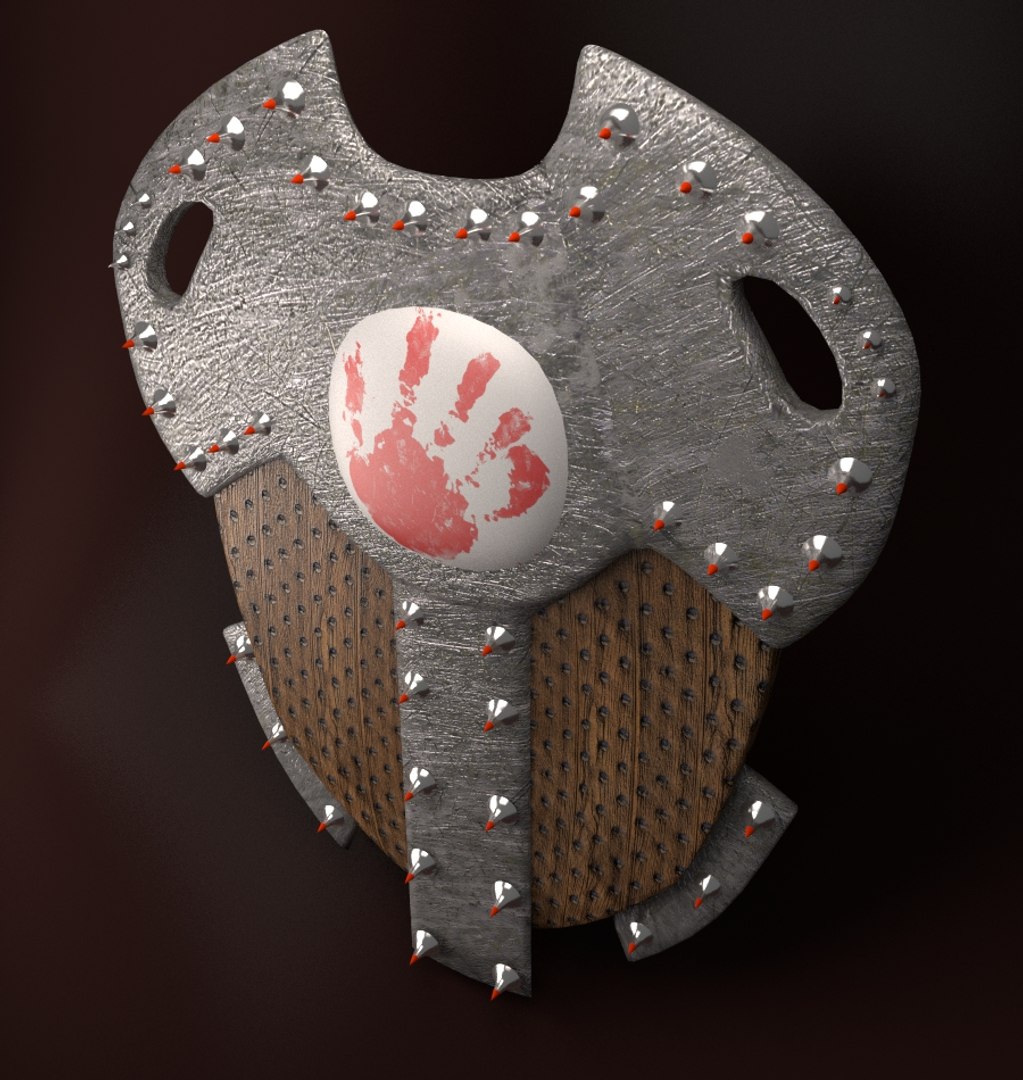 spiked shield 3d 3ds