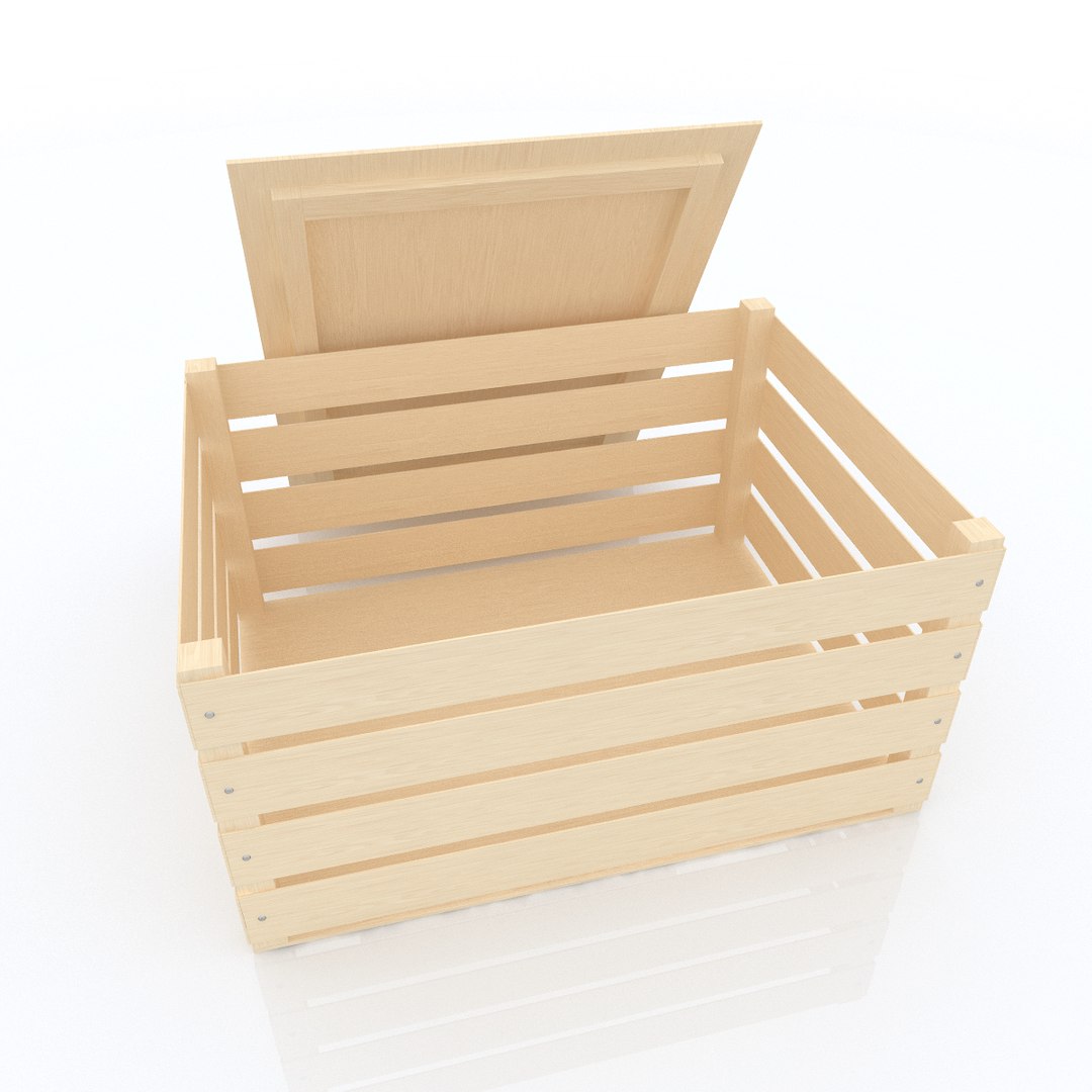 3d Model Container Crate Wood