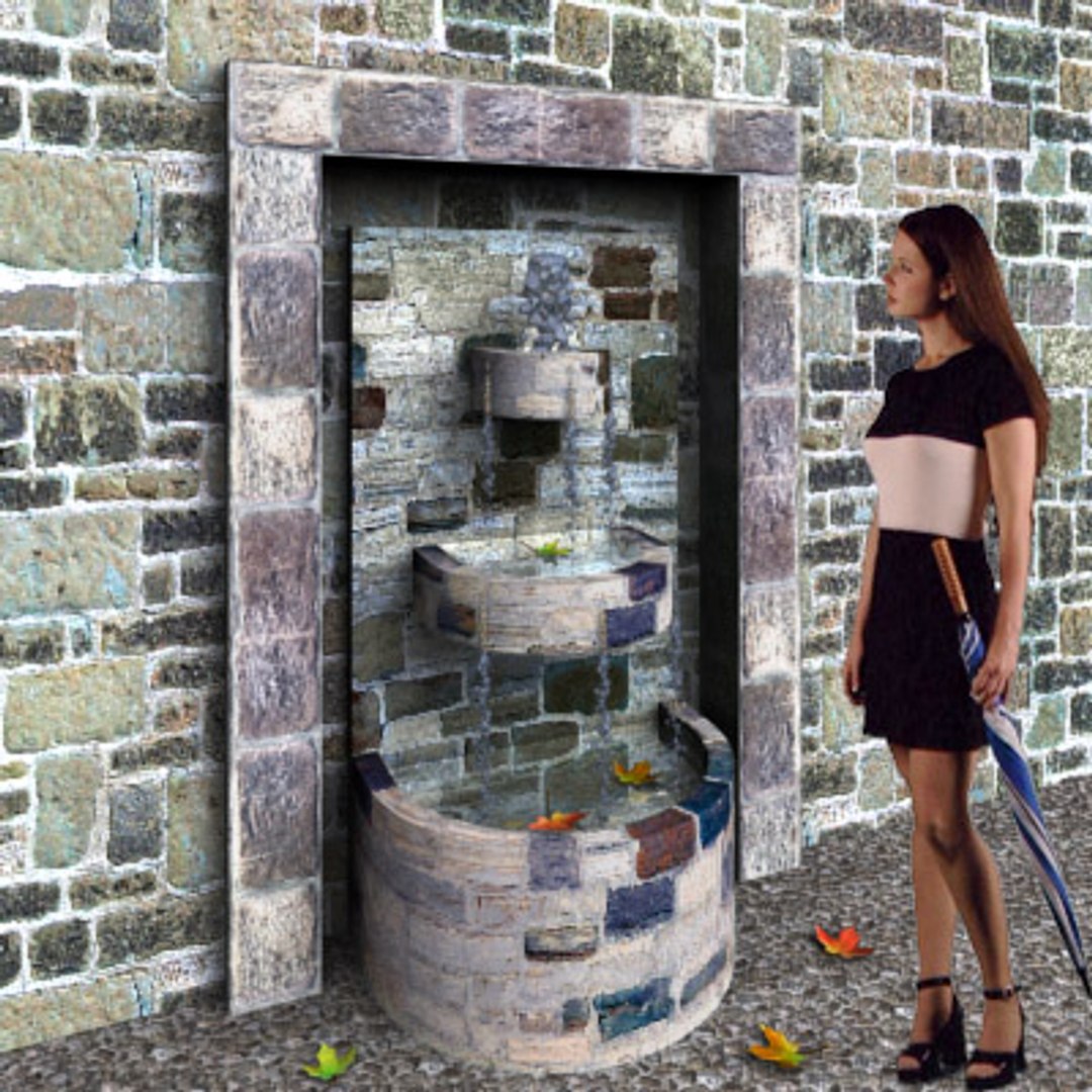 maya stone fountain water