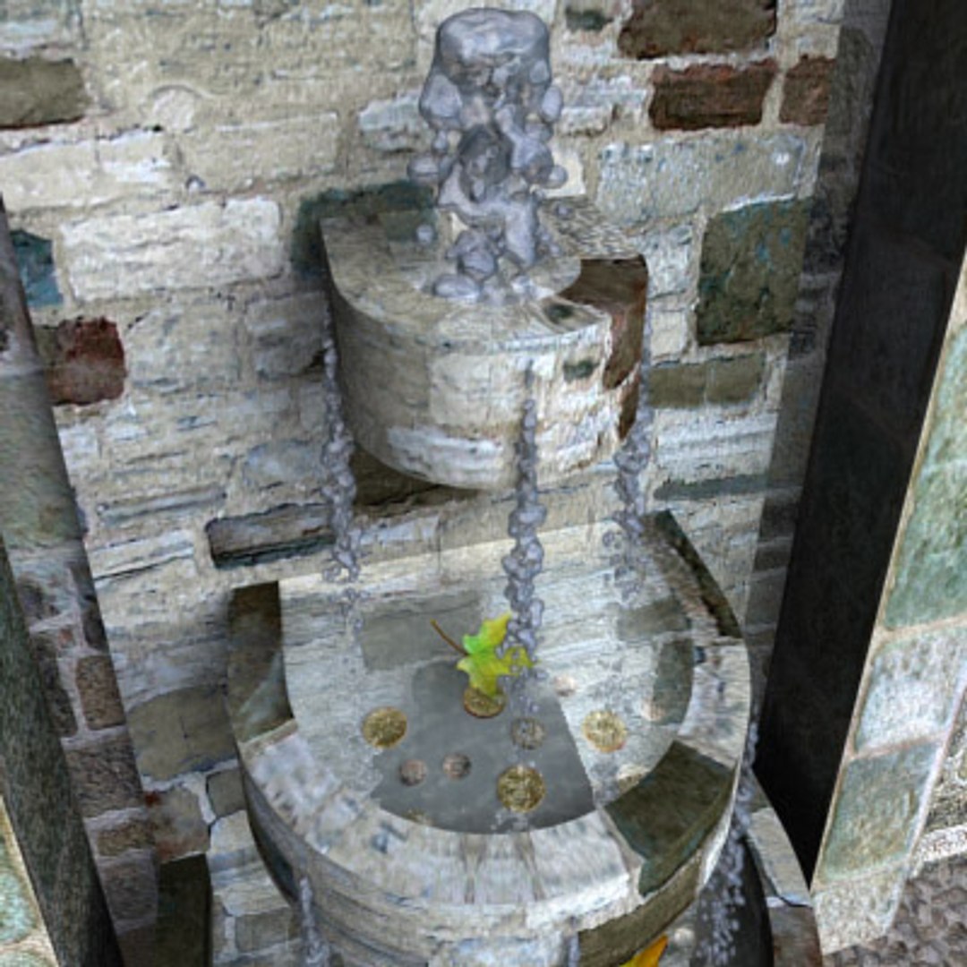 maya stone fountain water
