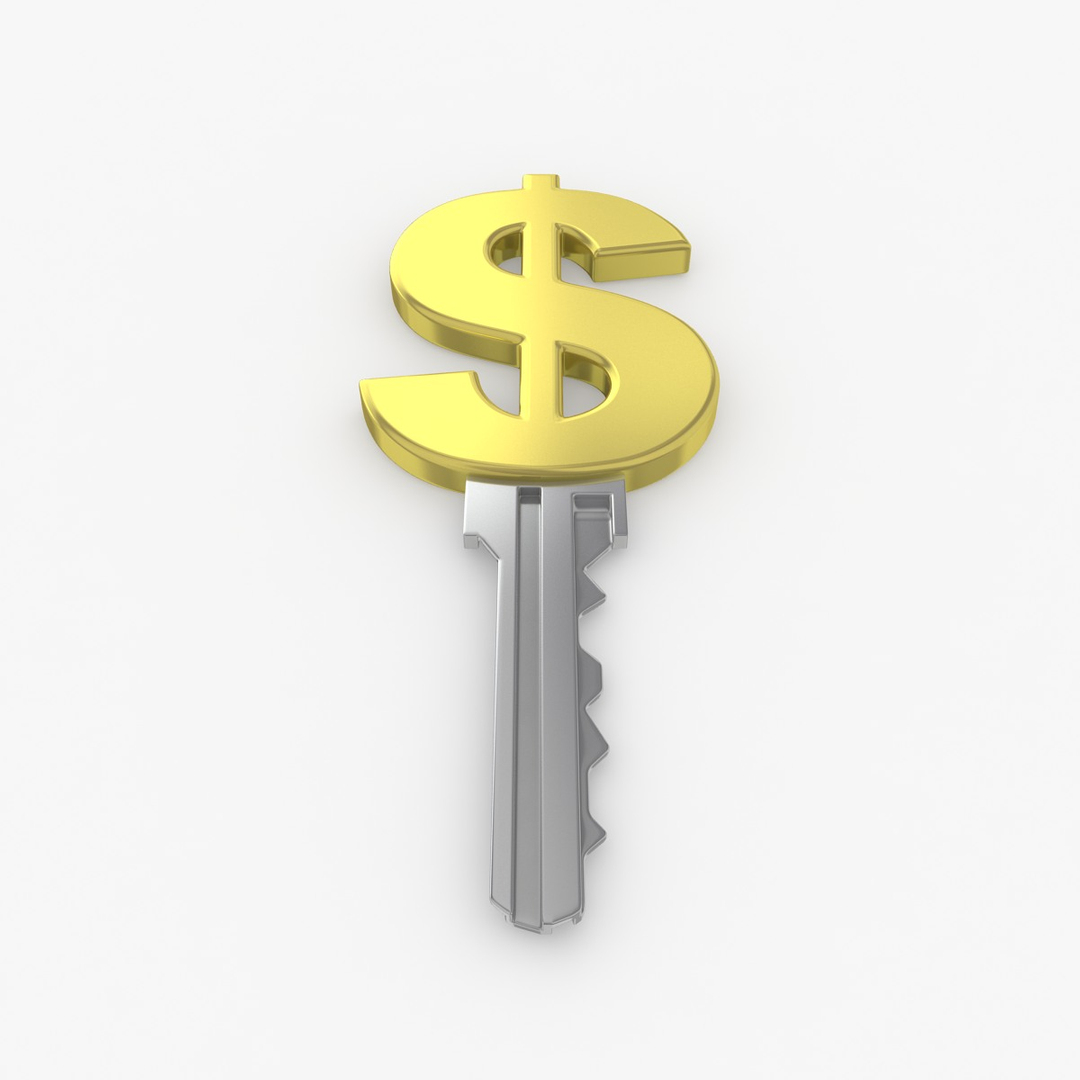 3d Realistic Dollar Key