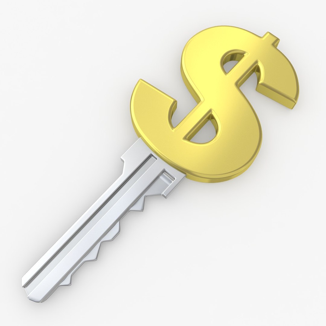 3d Realistic Dollar Key