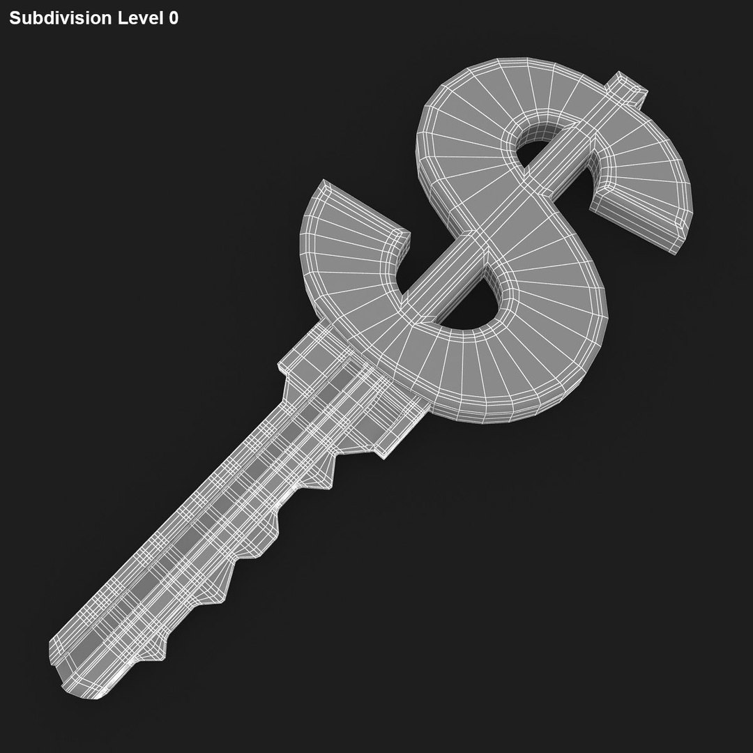3d Realistic Dollar Key