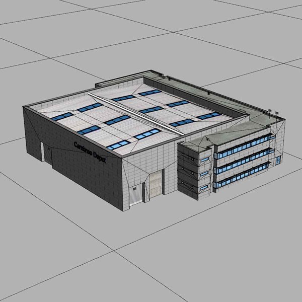 3d industrial buildings warehouses model