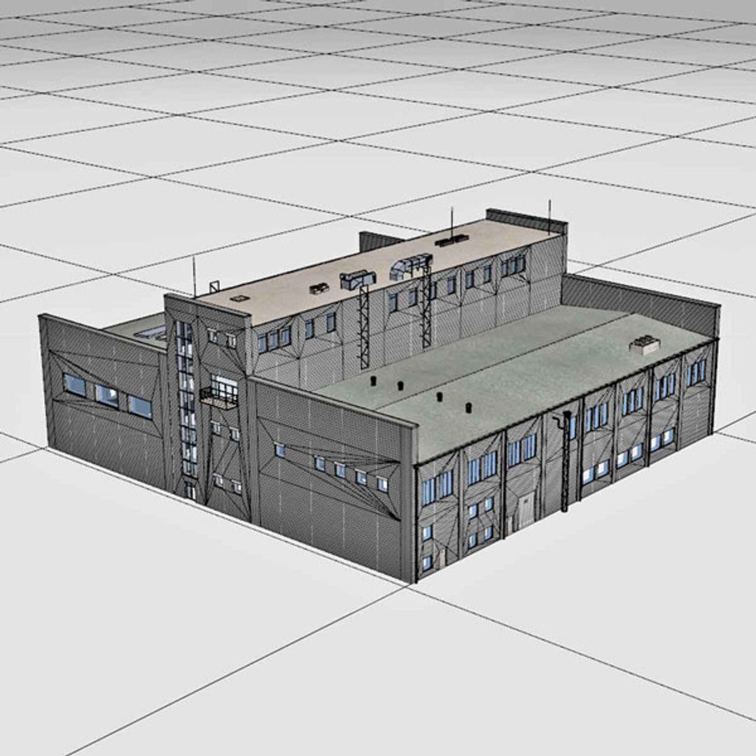 3d industrial buildings warehouses model