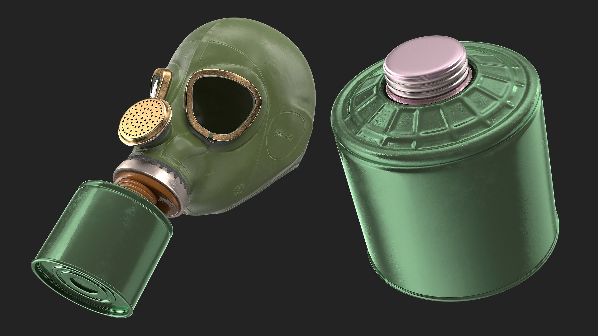 3D single filter gas mask - TurboSquid 1572939