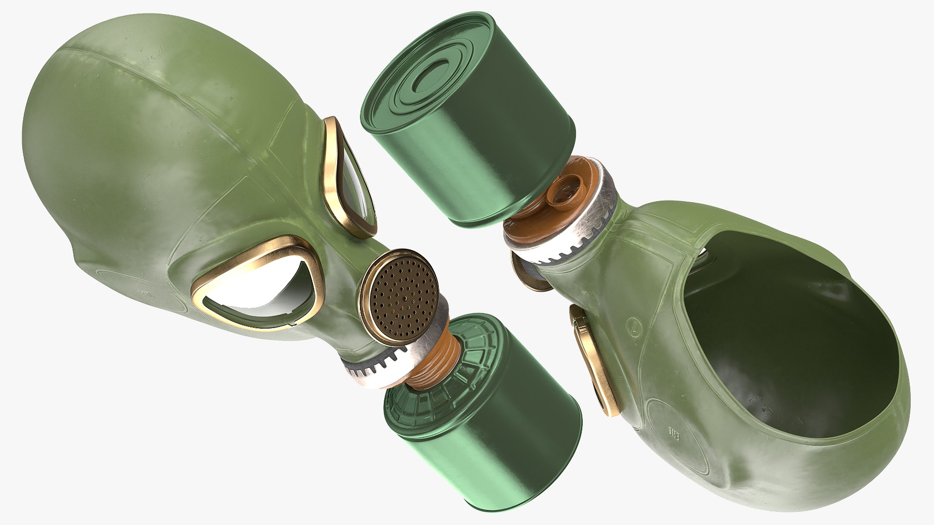 3D single filter gas mask - TurboSquid 1572939
