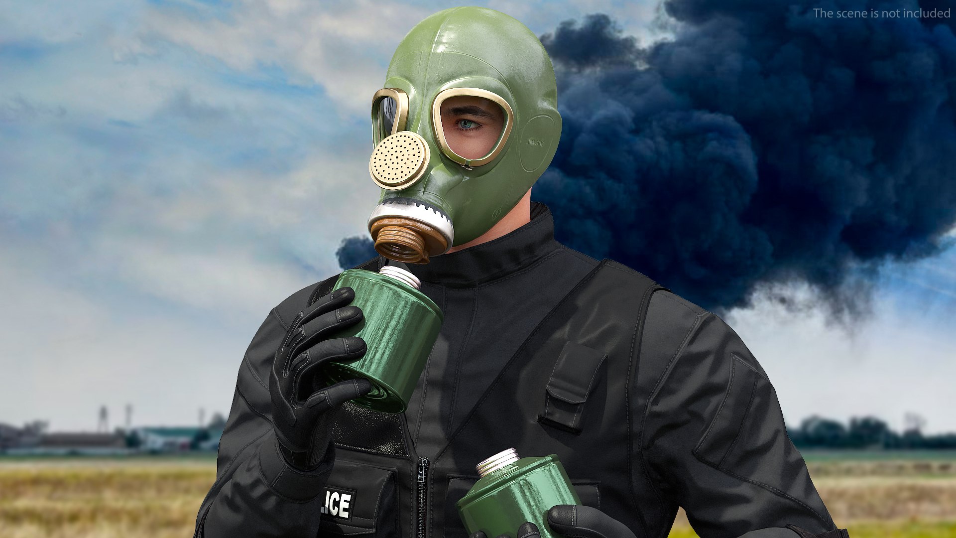 3D single filter gas mask - TurboSquid 1572939