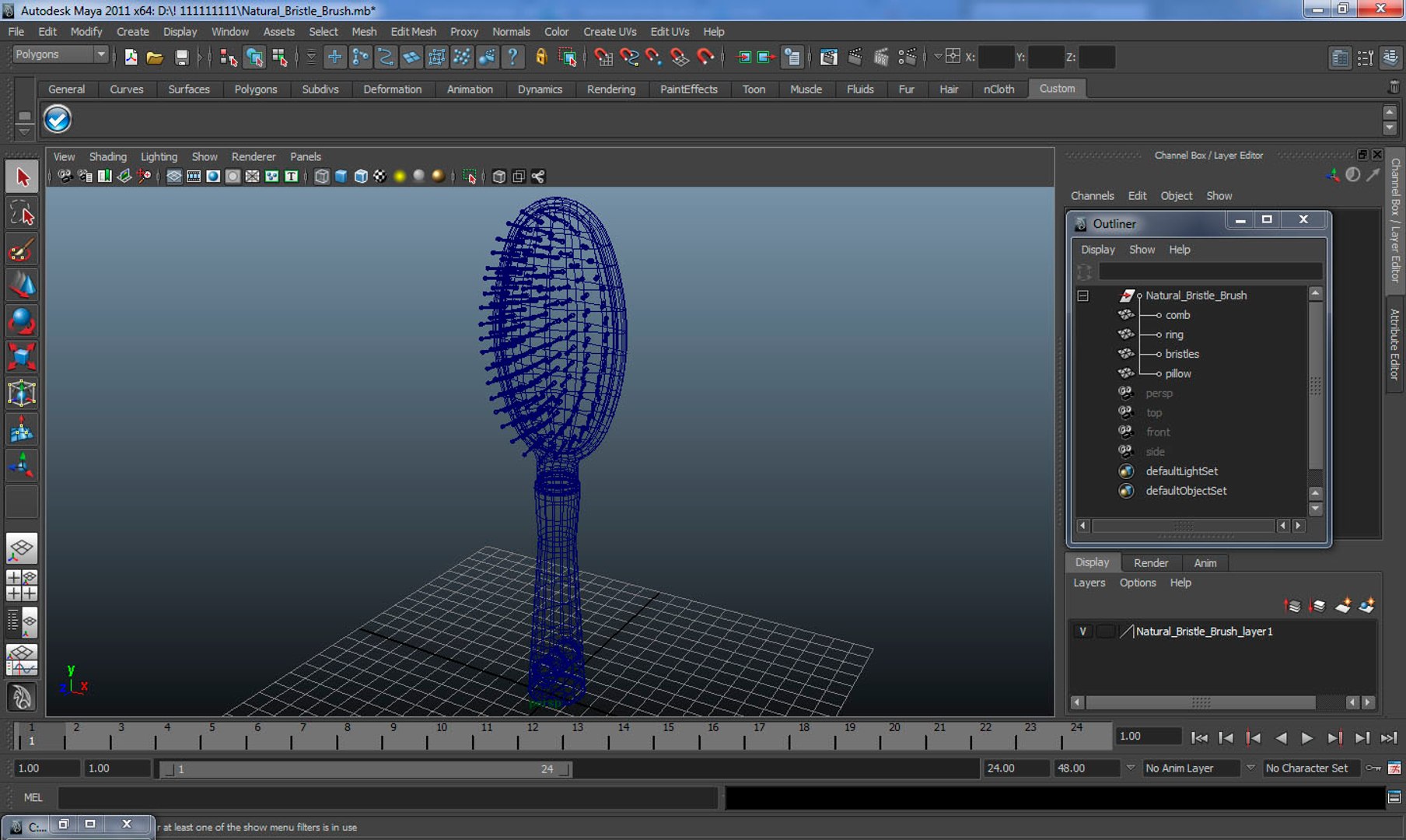 3D natural bristle brush - TurboSquid 1330087