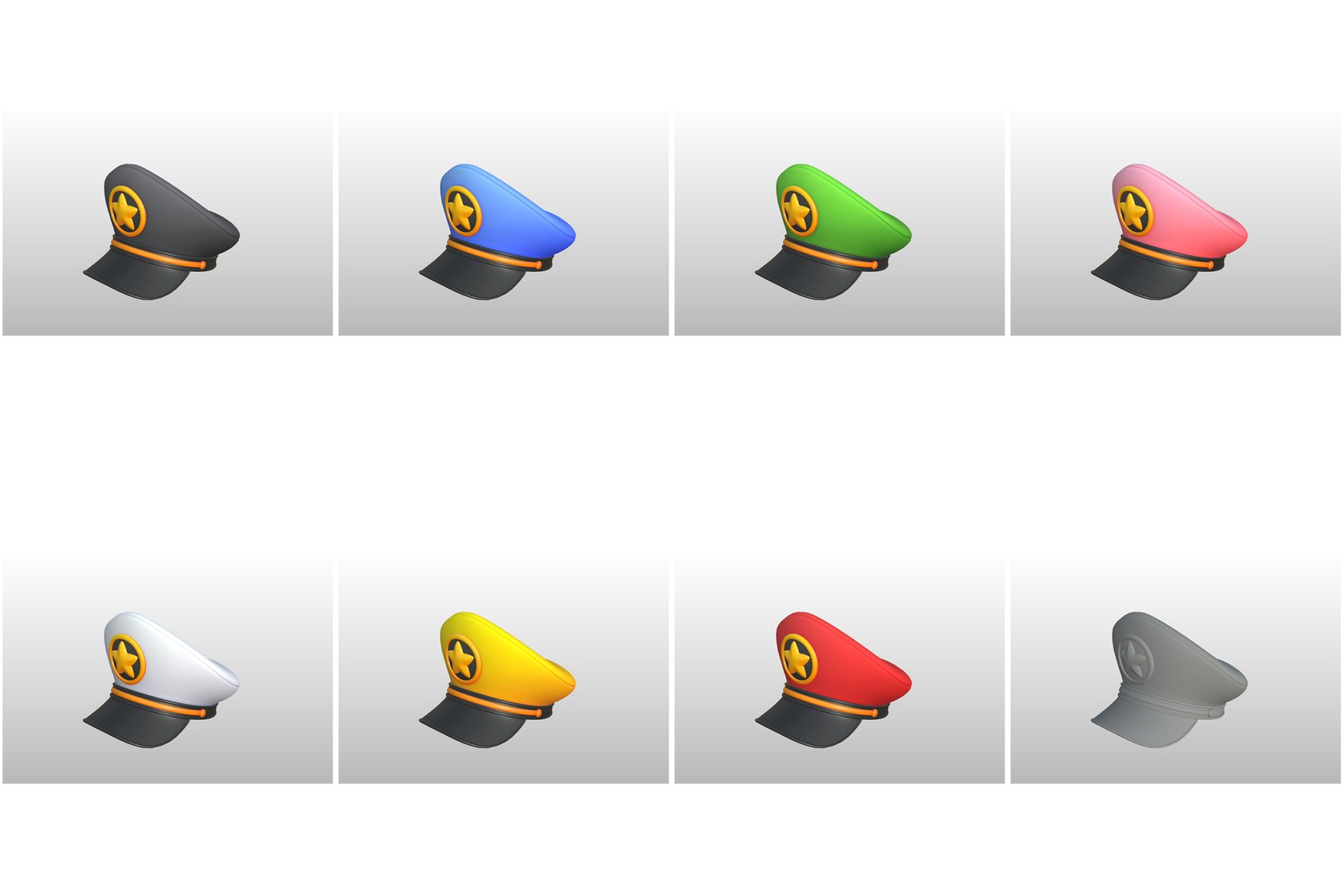 3D Hat033 Star Officer Hat - TurboSquid 2166842