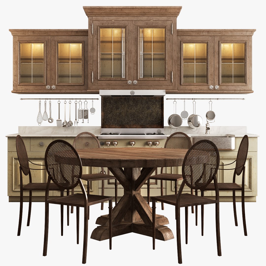 Classic Kitchen 001 3D Model - TurboSquid 2213464