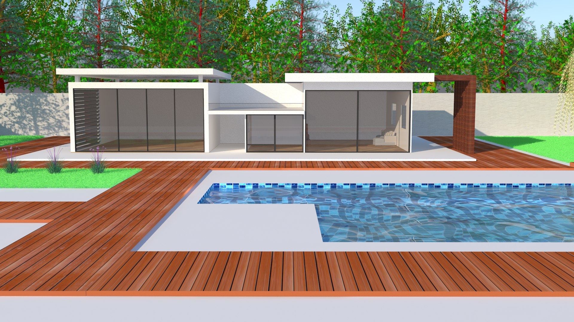 Modern House Exterior Hi-tech 3d Model