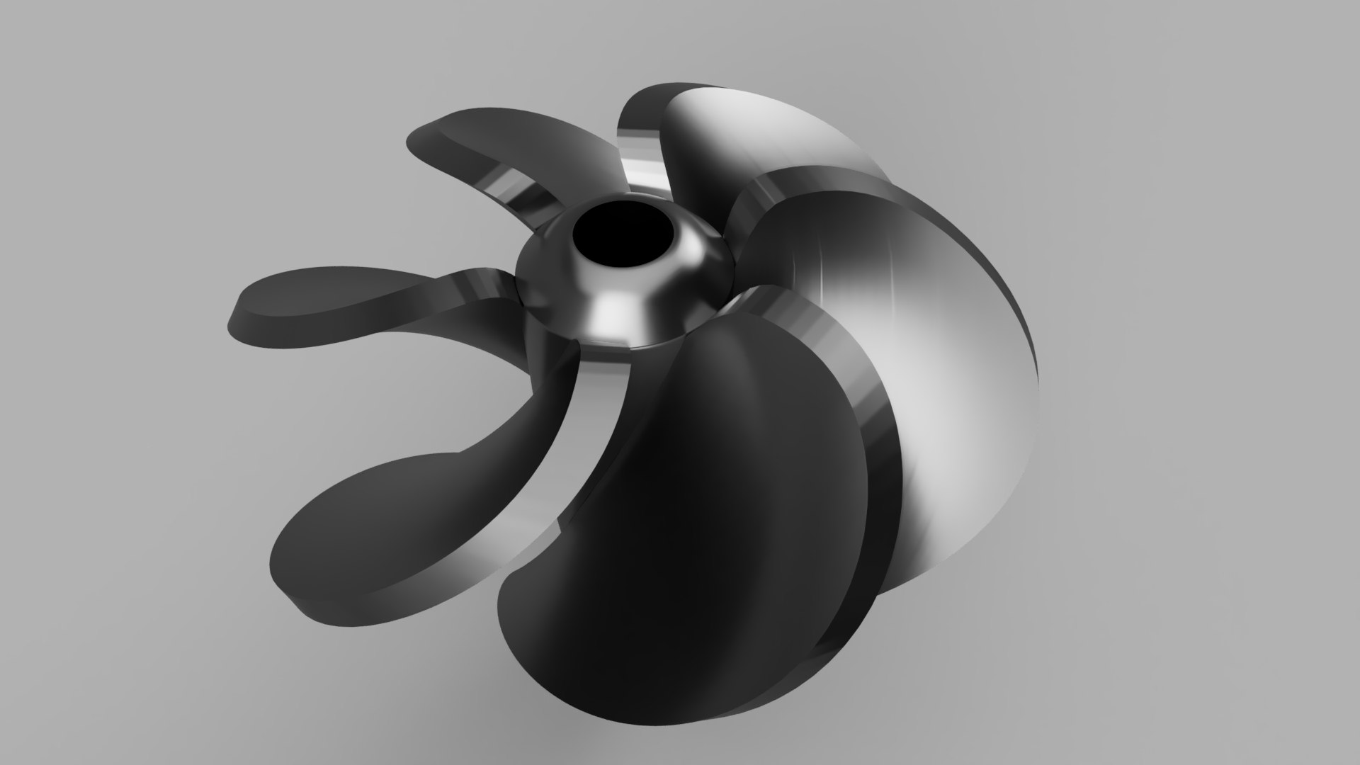 3D 6 Inch Micro Hydro Turbine Impeller 17mm Shaft Dia Model ...