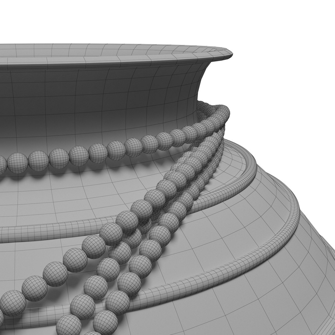3D Golden Kalash With Pearl Necklace Model - TurboSquid 2424622