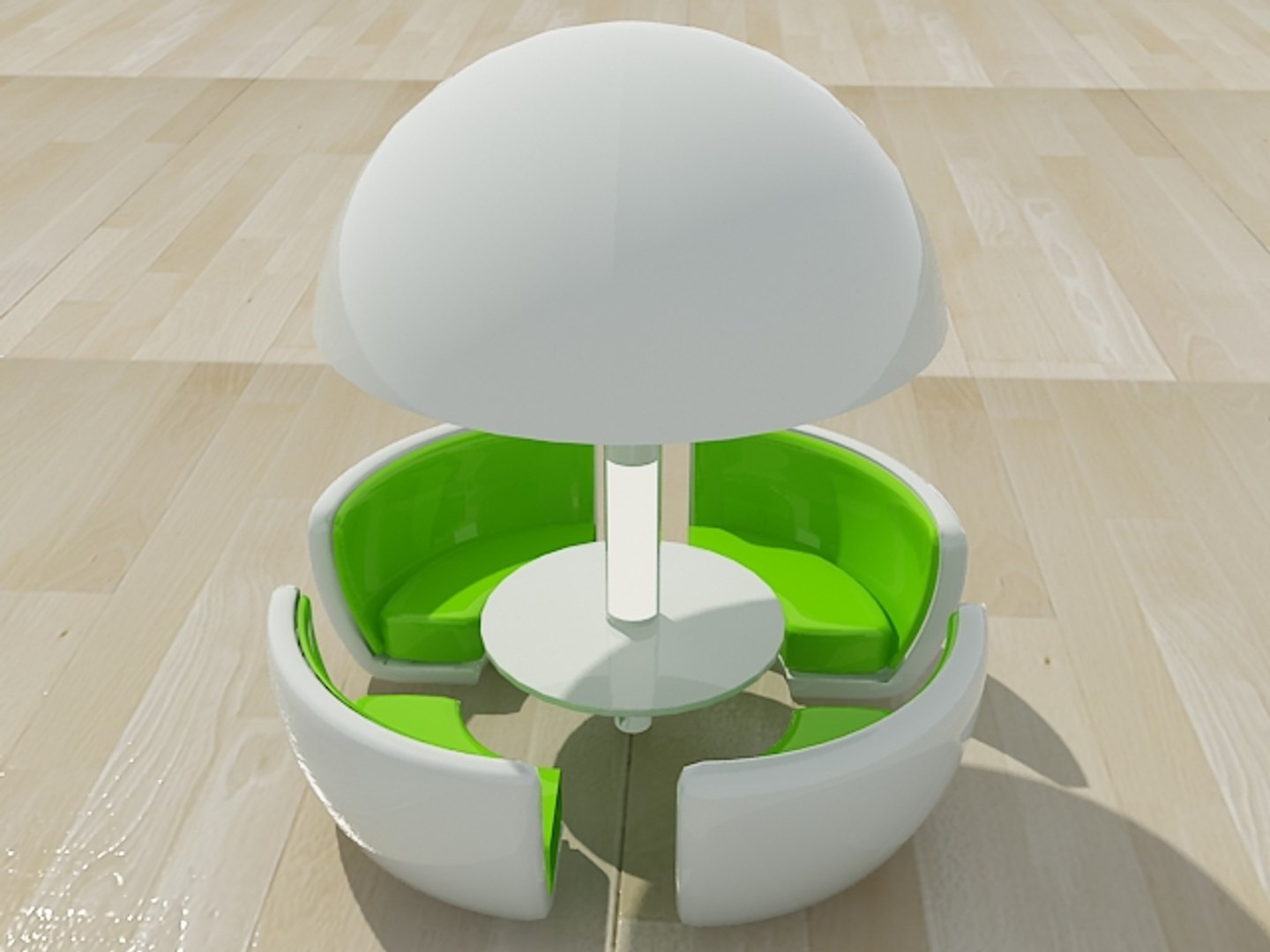 Modern Sphere Dining C4d