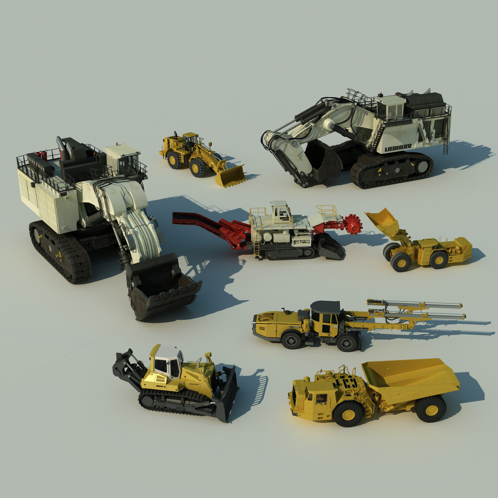 mining machines roadheader 3d max