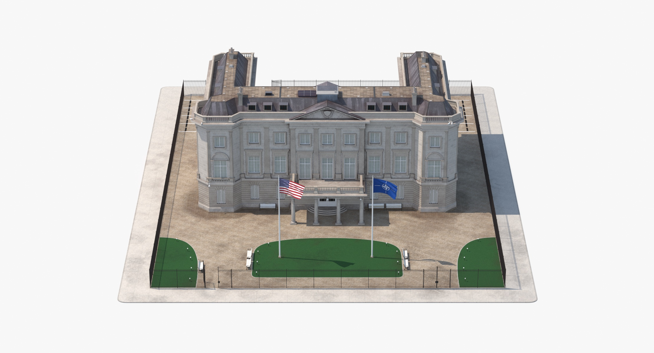 modelo 3d Embajada - TurboSquid 2074672