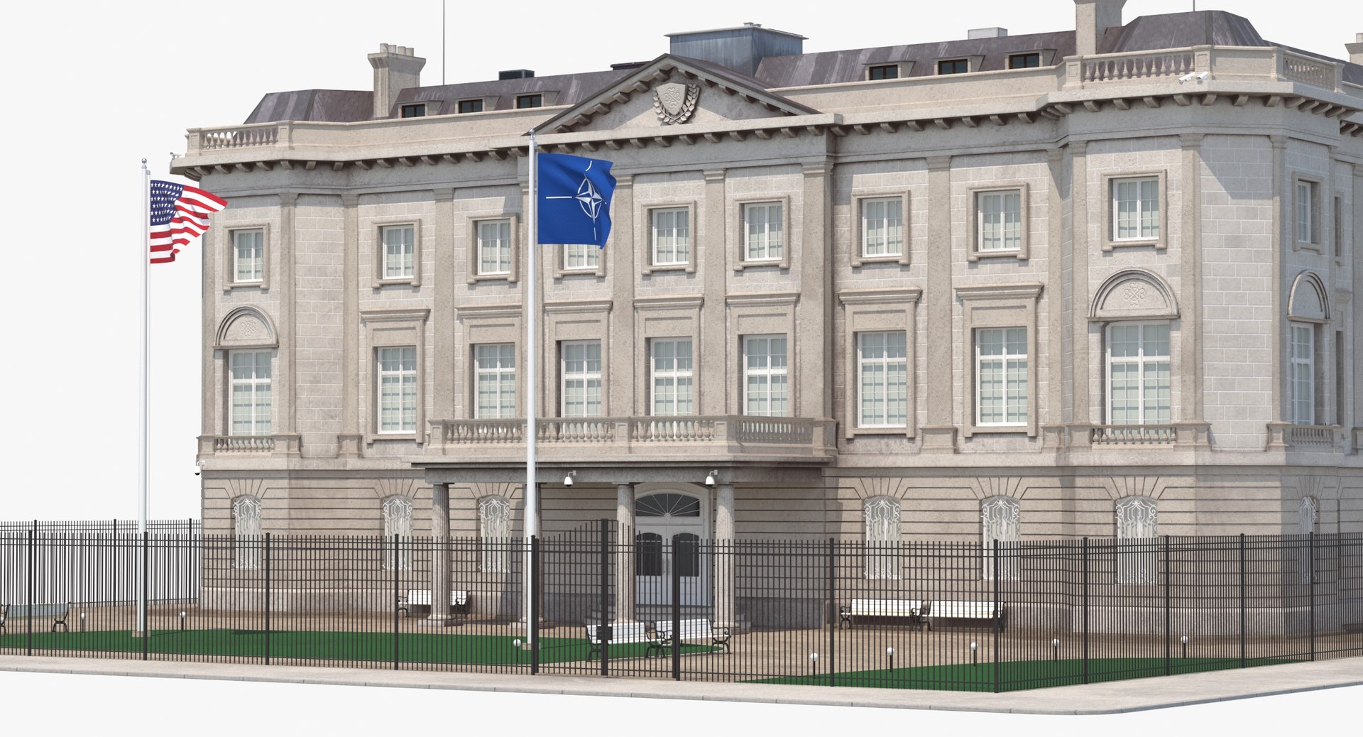 3D Embassy model - TurboSquid 2074672