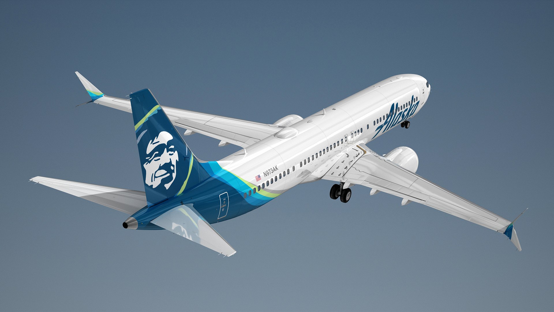 Boeing 737-9 MAX Alaska Airlines 3D - TurboSquid 1986540