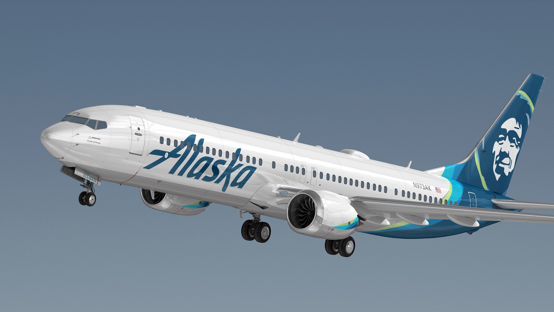 Boeing 737-9 MAX Alaska Airlines 3D - TurboSquid 1986540