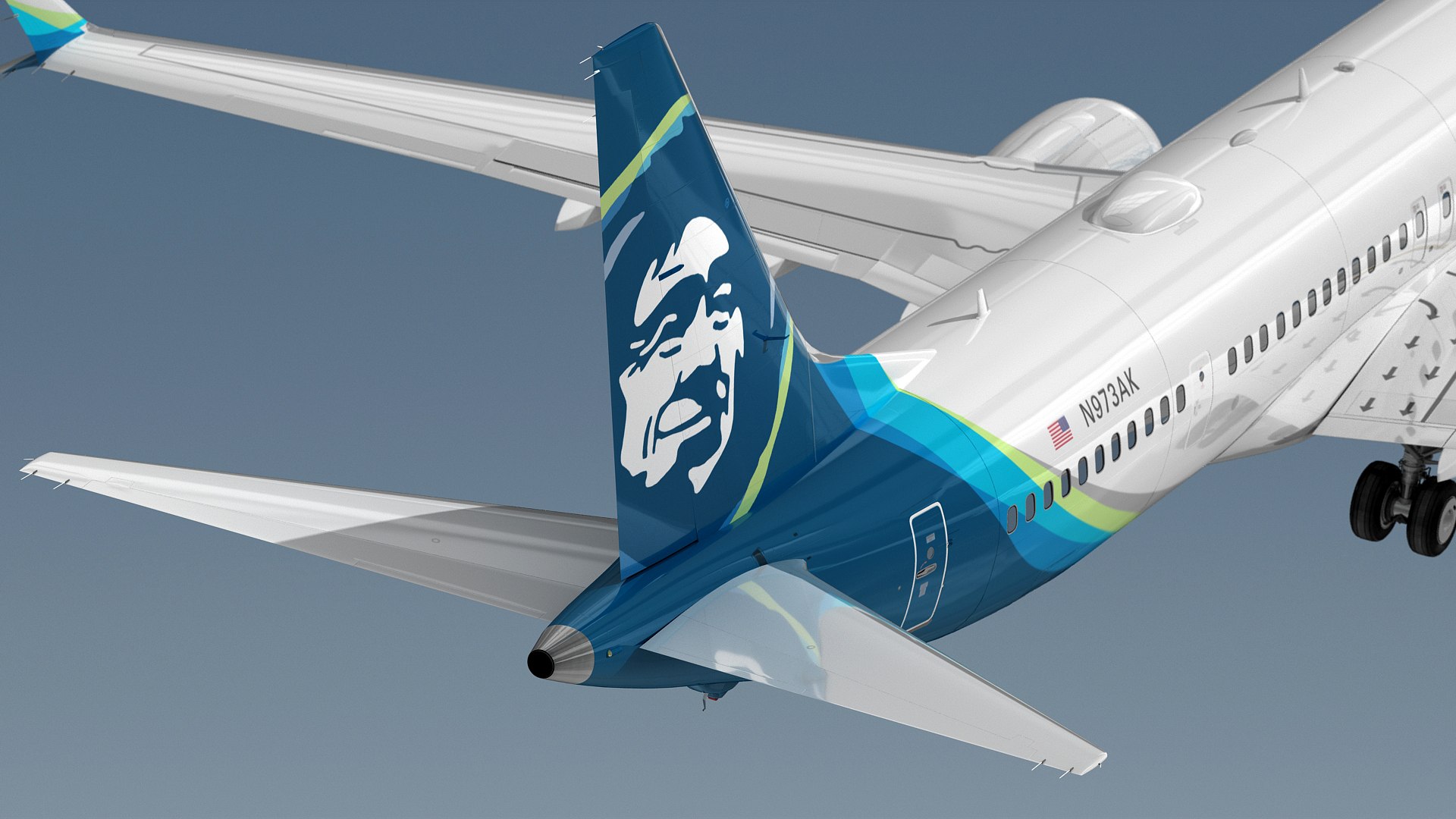 Boeing 737-9 MAX Alaska Airlines 3D - TurboSquid 1986540