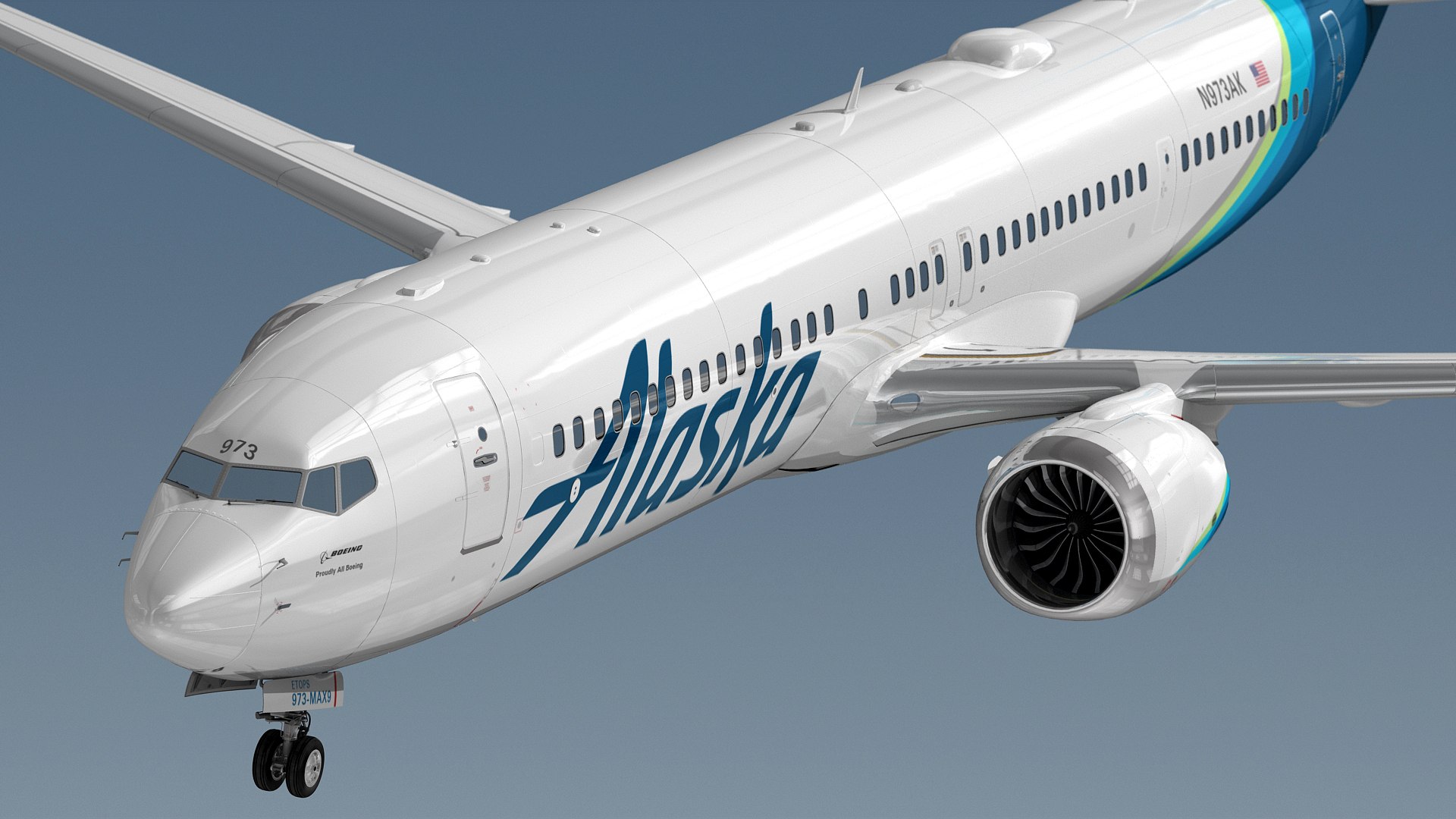 Boeing 737-9 MAX Alaska Airlines 3D - TurboSquid 1986540
