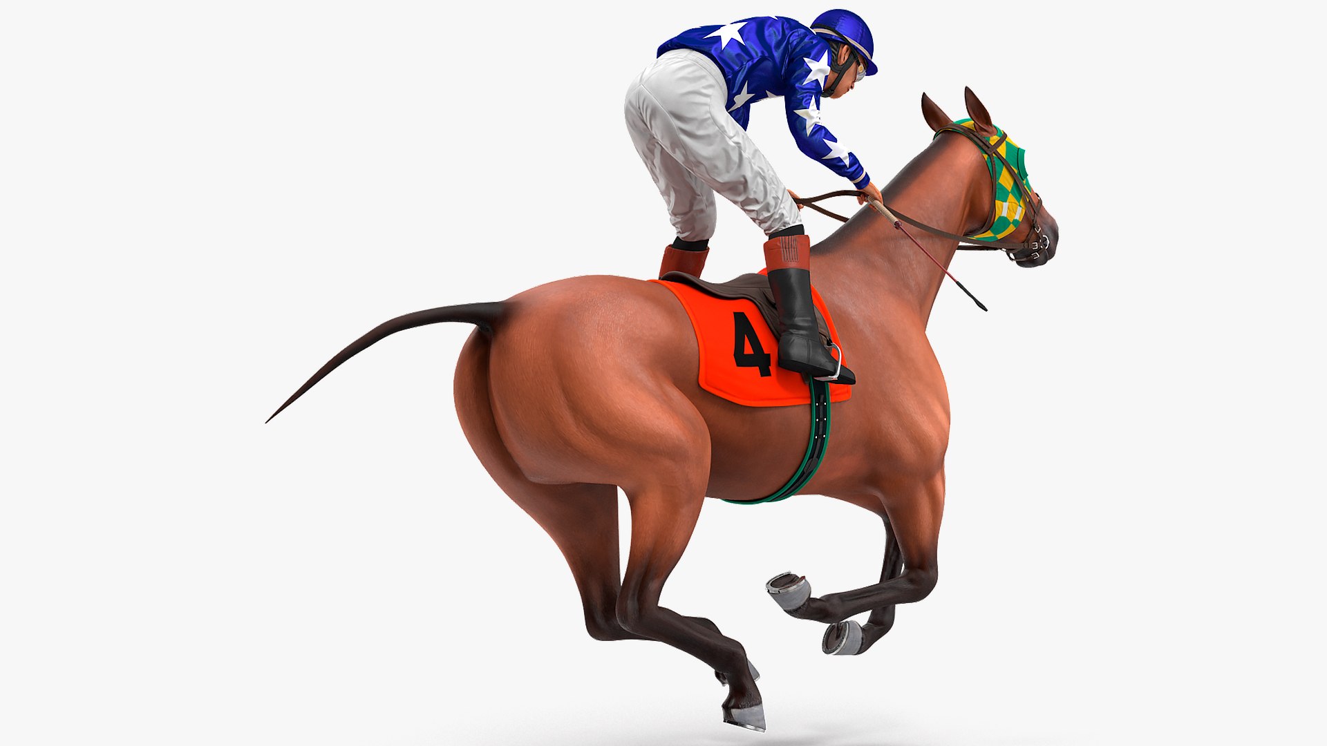 Bay Racing Horse Gallop 3D Model - TurboSquid 1465389
