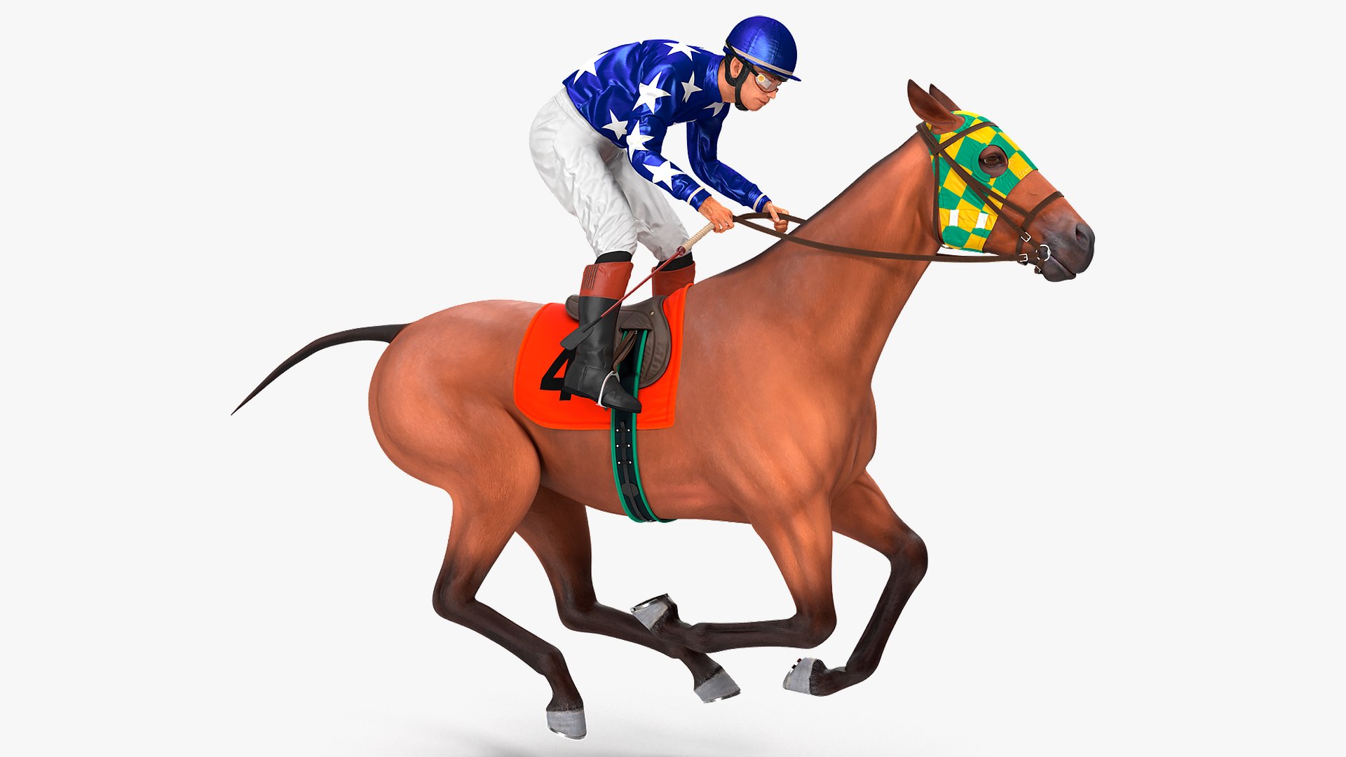 Bay Racing Horse Gallop 3D Model - TurboSquid 1465389