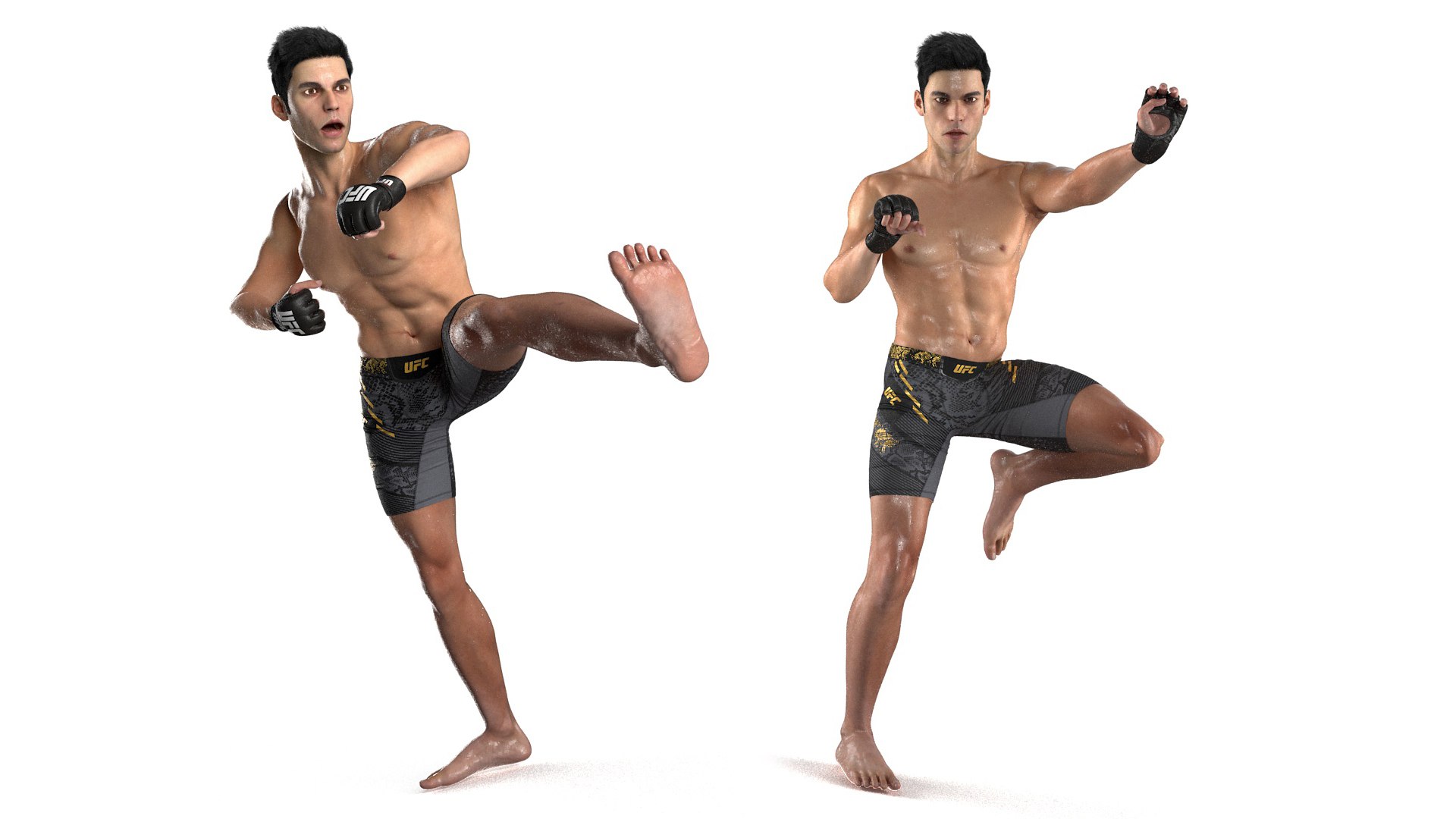 UFC MMA Fighter Sweaty Fur Rigged 3D Model - TurboSquid 2341344