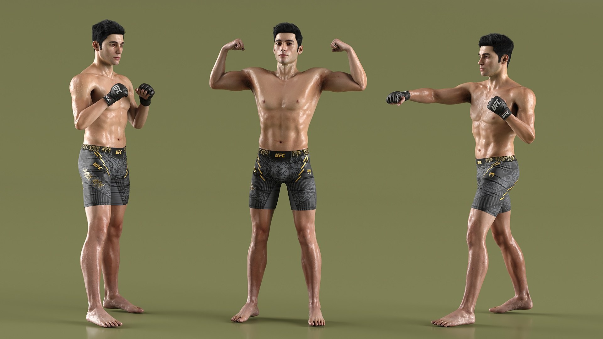 UFC MMA Fighter Sweaty Fur Rigged 3D Model - TurboSquid 2341344