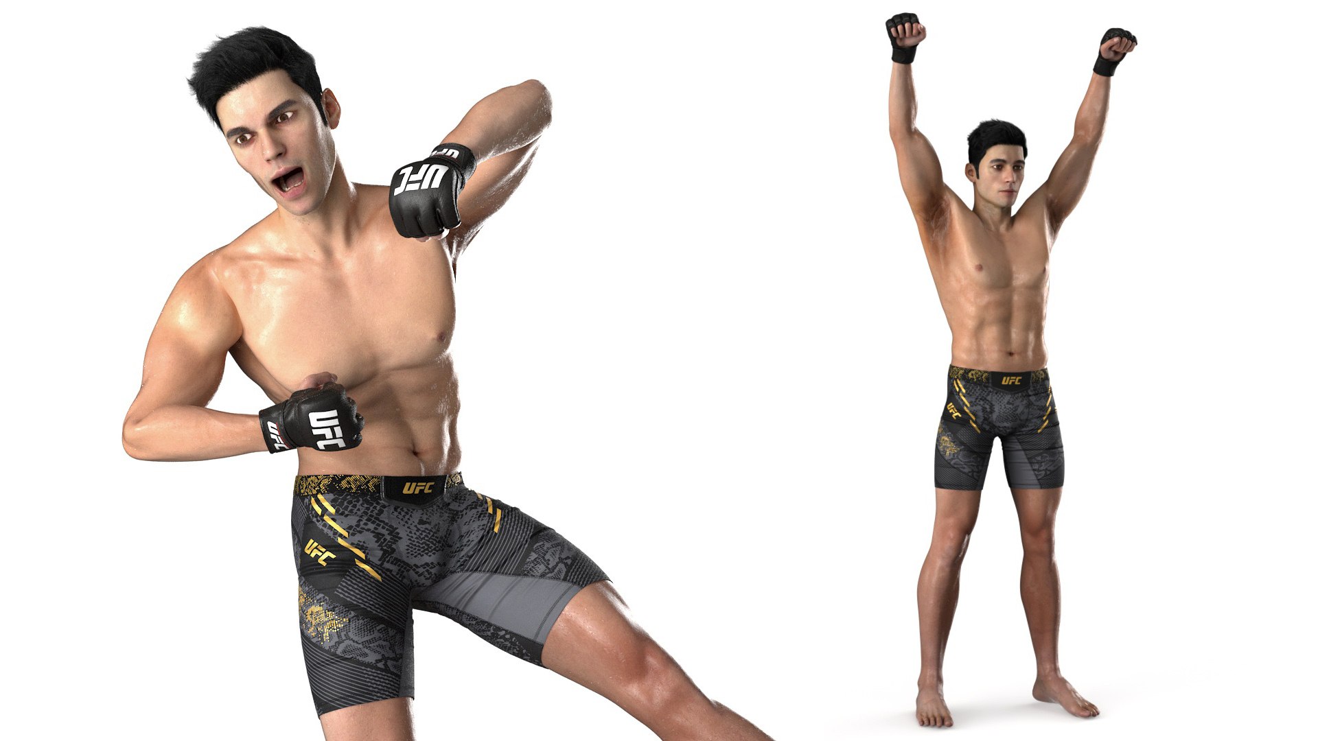 UFC MMA Fighter Sweaty Fur Rigged 3D Model - TurboSquid 2341344