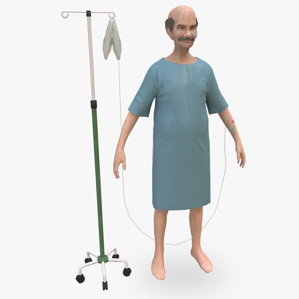 3d model rigged hospital patient
