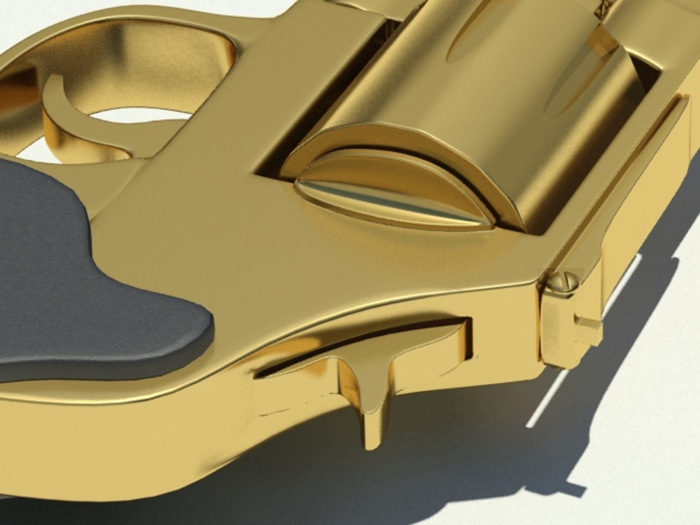 3d Model Golden Revolver