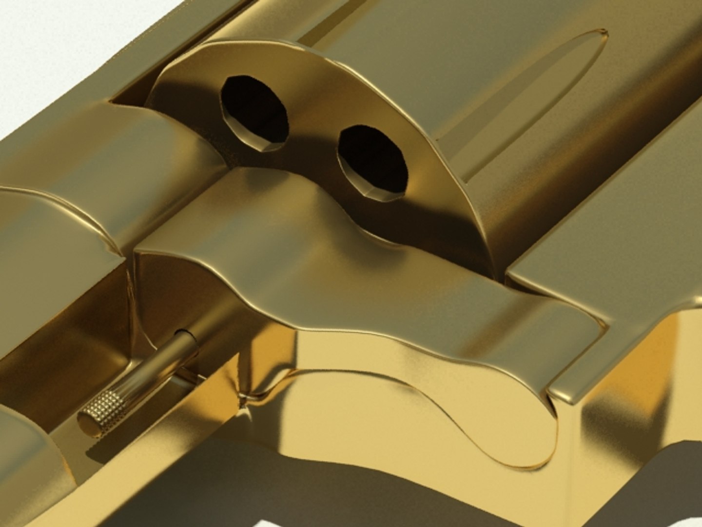 3d Model Golden Revolver