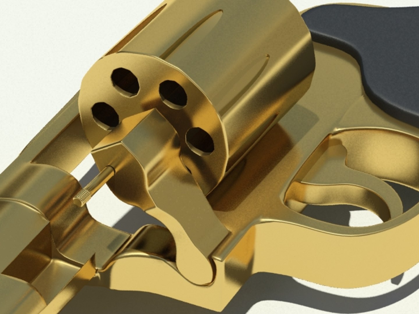 3d Model Golden Revolver