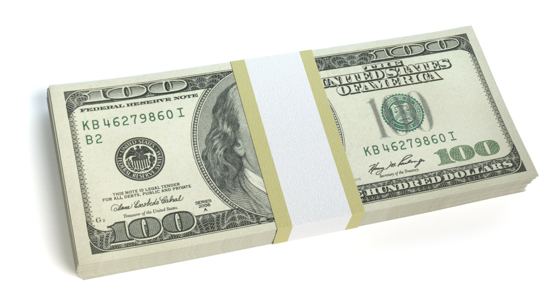 Stack 100 Dollar 3d Model