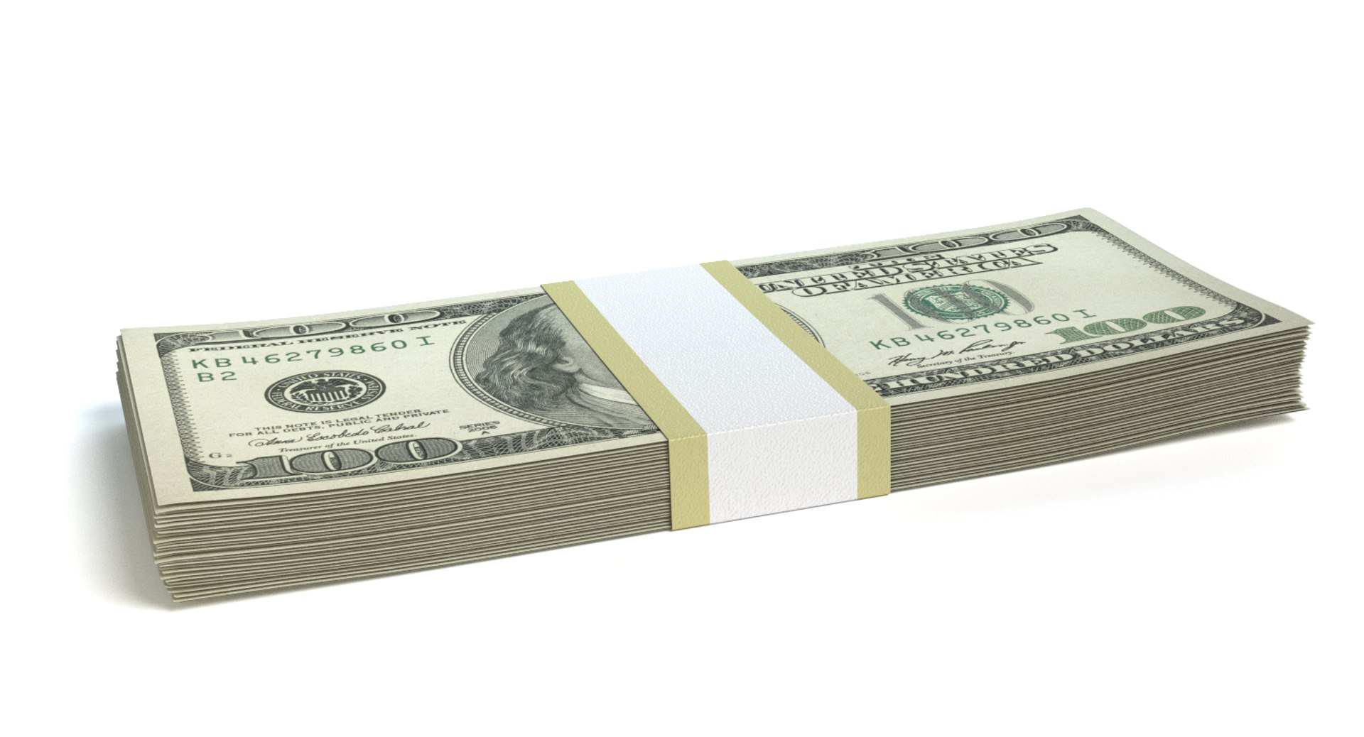 Stack 100 Dollar 3d Model